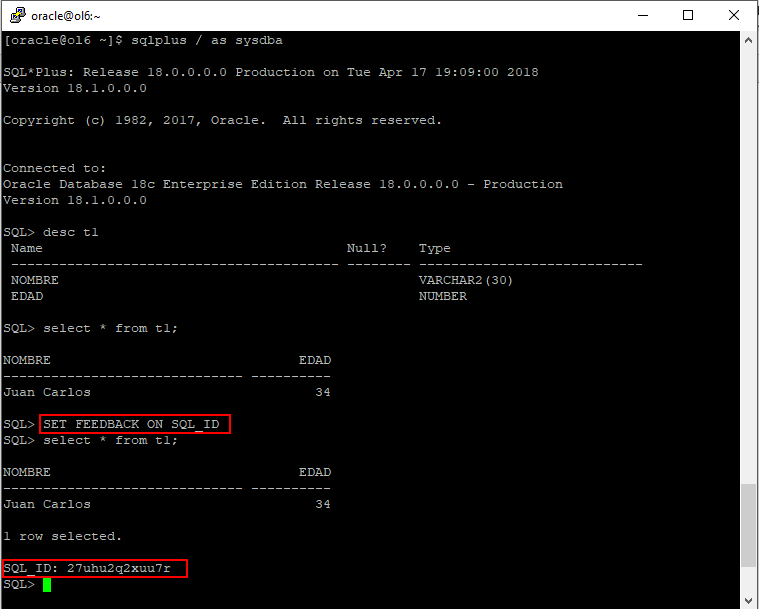 Bitácora DBA | Oracle Blog: Oracle 18c: Nuevas funcionalidades en SQL*Plus