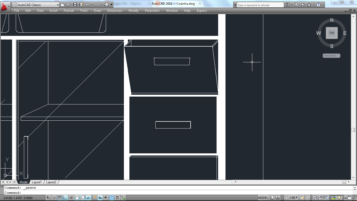 Wn : PROJETO NO CAD 2D COM APARÊNCIA DO 3D...