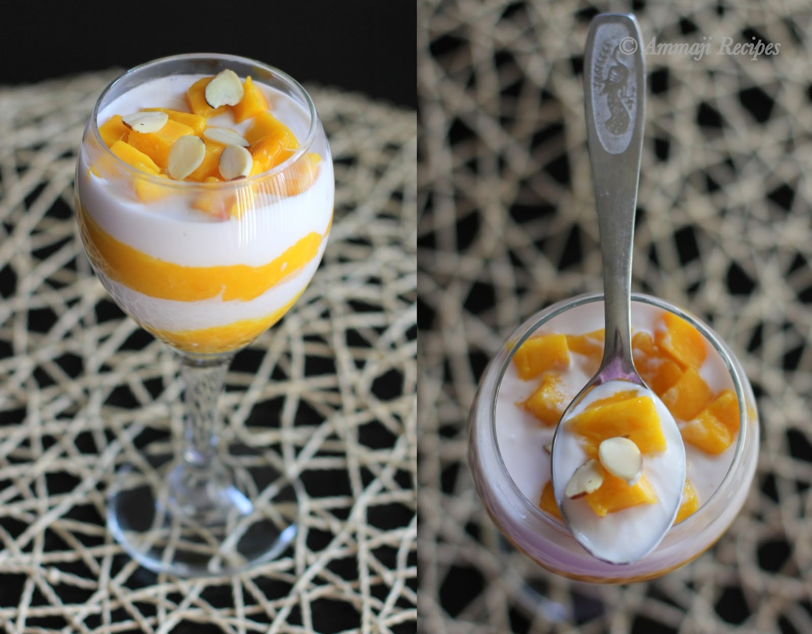 Non-fat Yogurt Mango Parfait | Indian Food Recipes | Ammaji Kitchen