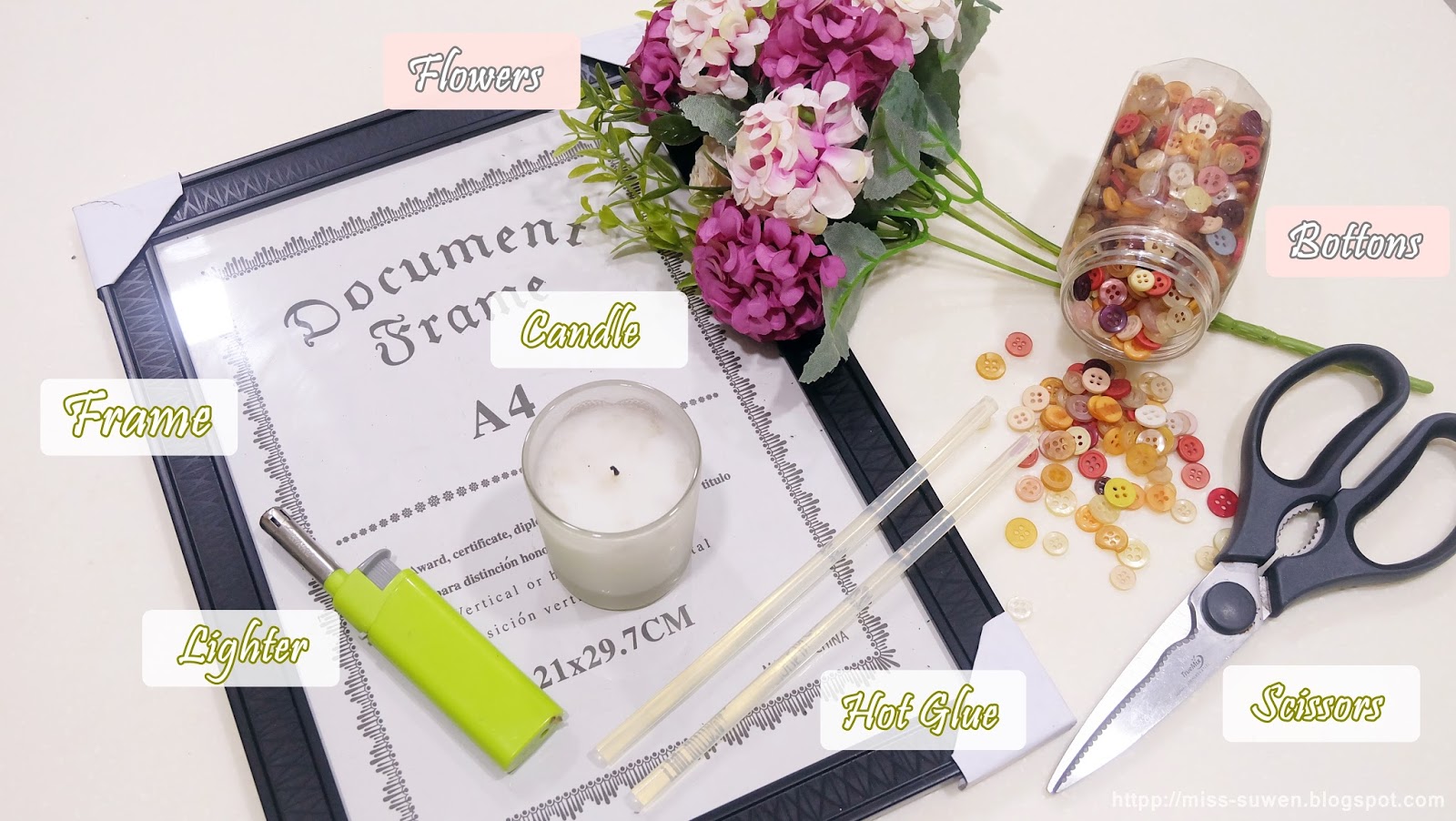 【DIY-Handcraft】DIY Flower Frame [VIDEO] - Miss Suwen