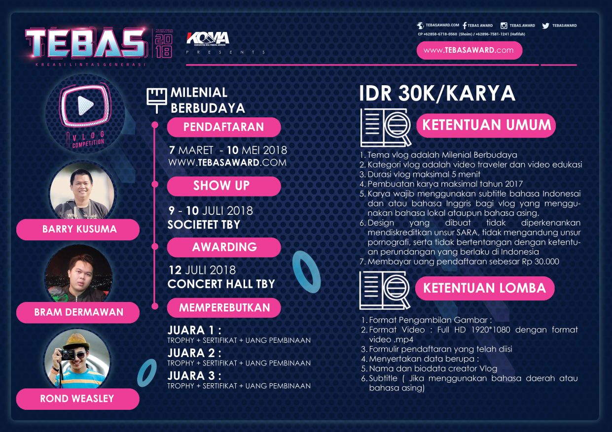 TEBAS 2018 - Lomba Vlog di Yogyakarta - LOMBA MULTIMEDIA