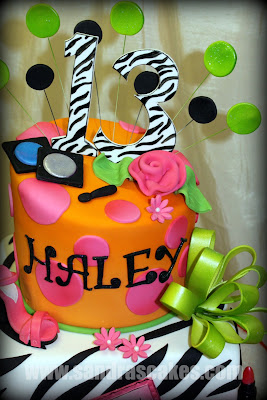 Fun and Colorful 13th Birthday Cake!