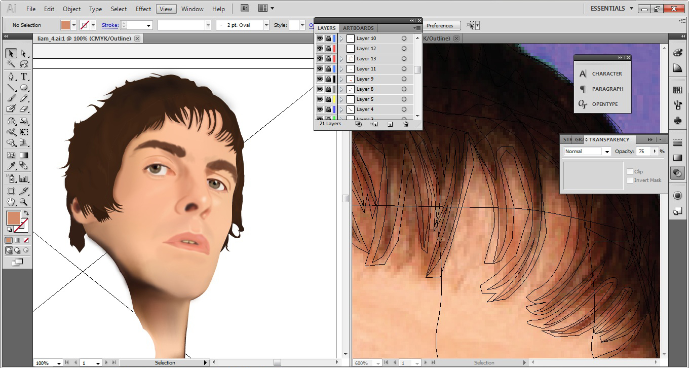 Retratos vectorizados