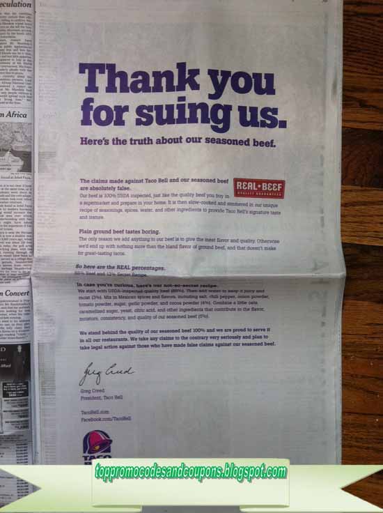 Free Promo Codes and Coupons 2023: Taco Bell Coupons