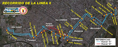 Recorridos de colectivos: Linea 6 de Capital Federal