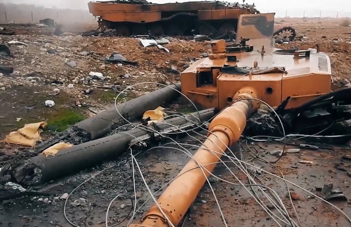 Levant War: Images of three destroyed Turkish Army Leopard 2A4s, which ...