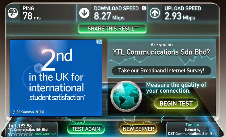 SELAMAT DATANG KE BLOG ICT SMK.BINGKOR KENINGAU: SPEED TEST
