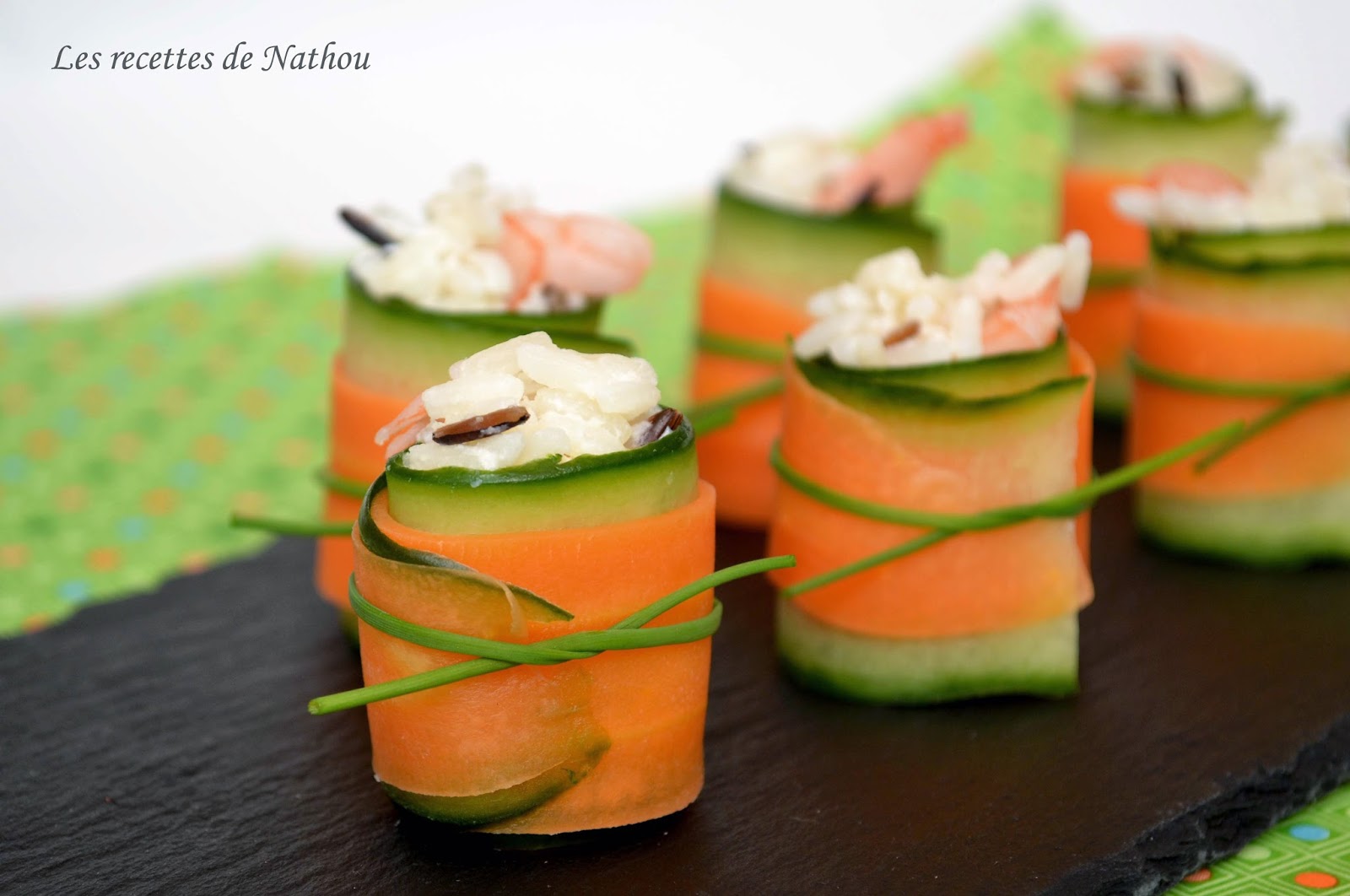 Ma cuisine au fil de mes idées...: Roulades concombre - carotte au riz ...