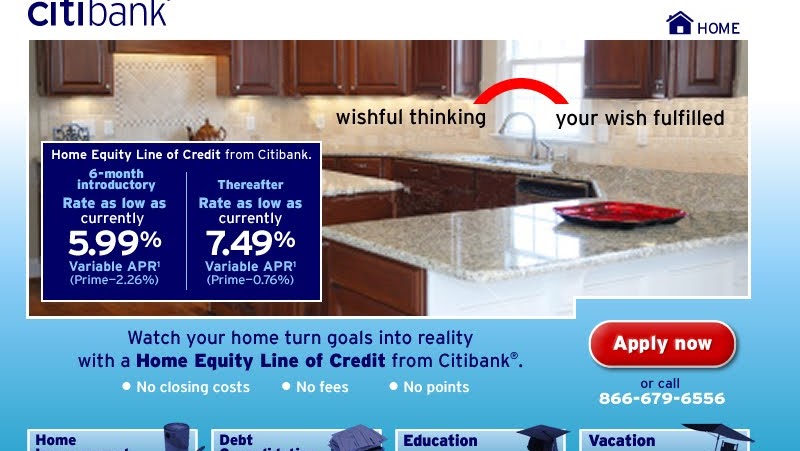 Home Equity Line Of Credit - Citi Home Equity Line Of Credit - City ...