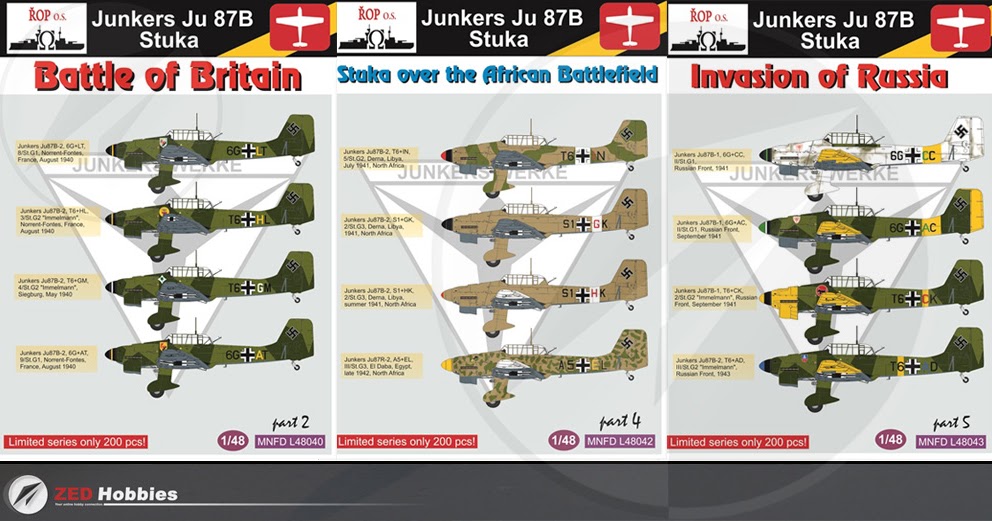 ZED Hobbies: Coming Soon: New from ŘOP o.s. Ju 87 Stuka decals