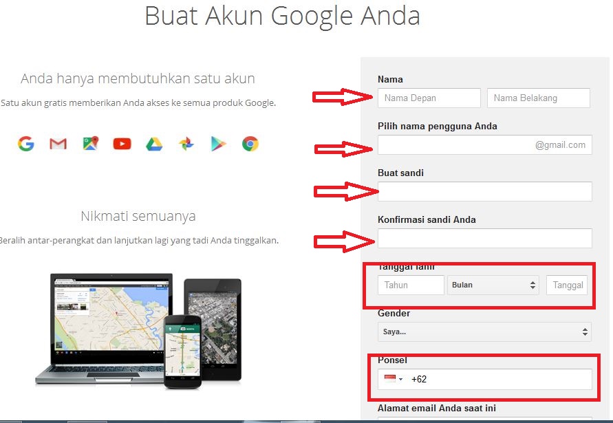 Cara Membuat Gmail - Dapo Dikdasmen