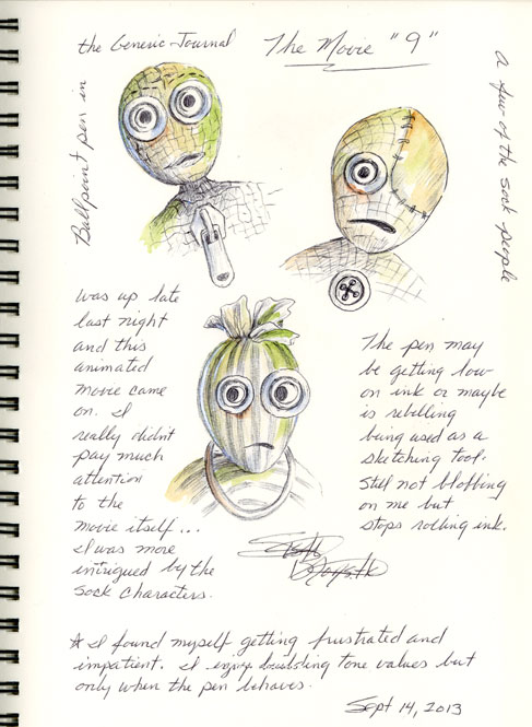 sbwatercolors and sketching: Movie 9 Characters - Ballpoint Pen