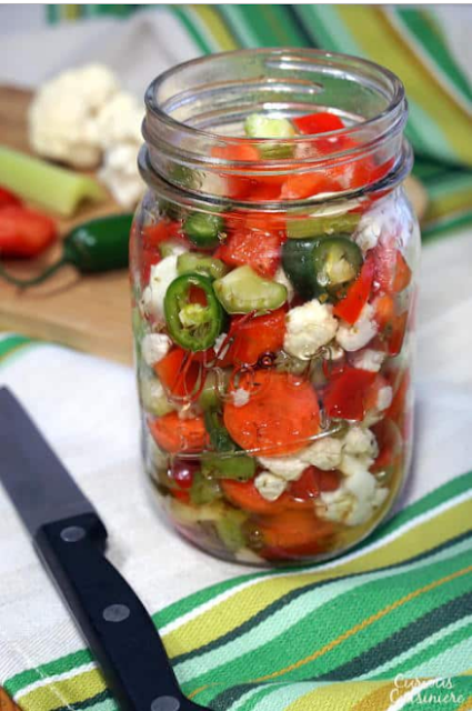 GIARDINIERA (ITALIAN PICKLED VEGETABLES) - Healthy Resepes James
