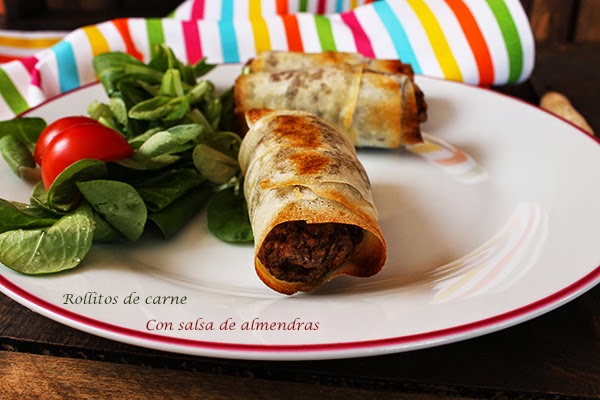ROLLITOS DE CARNE CON SALSA DE ALMENDRAS | El jardín de mis recetas