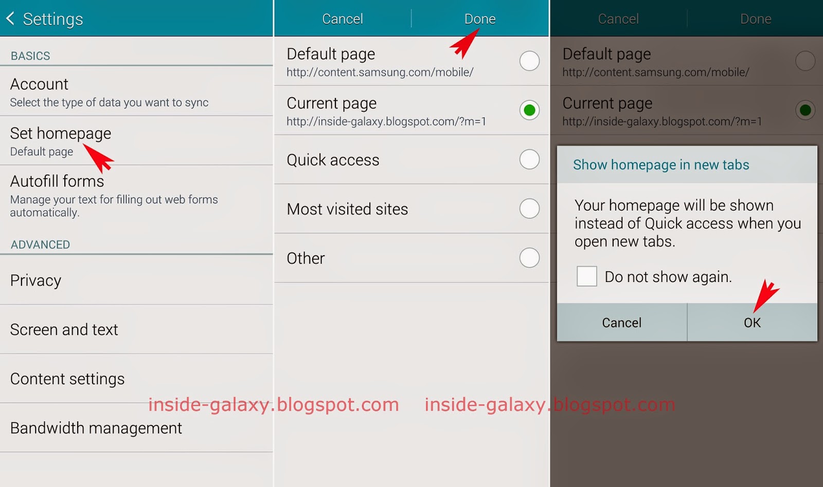 Inside Galaxy: Samsung Galaxy S5: How to Set Homepage in Internet App ...