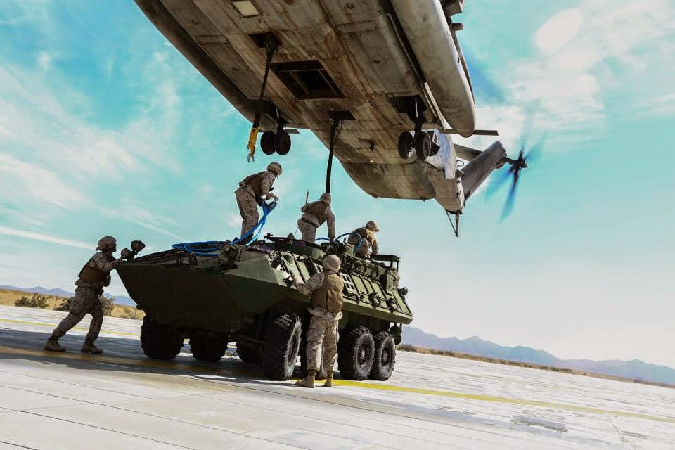 SNAFU!: LAV-A2/C2 sling loaded by a CH-53E courtesy of Combat Logistics ...