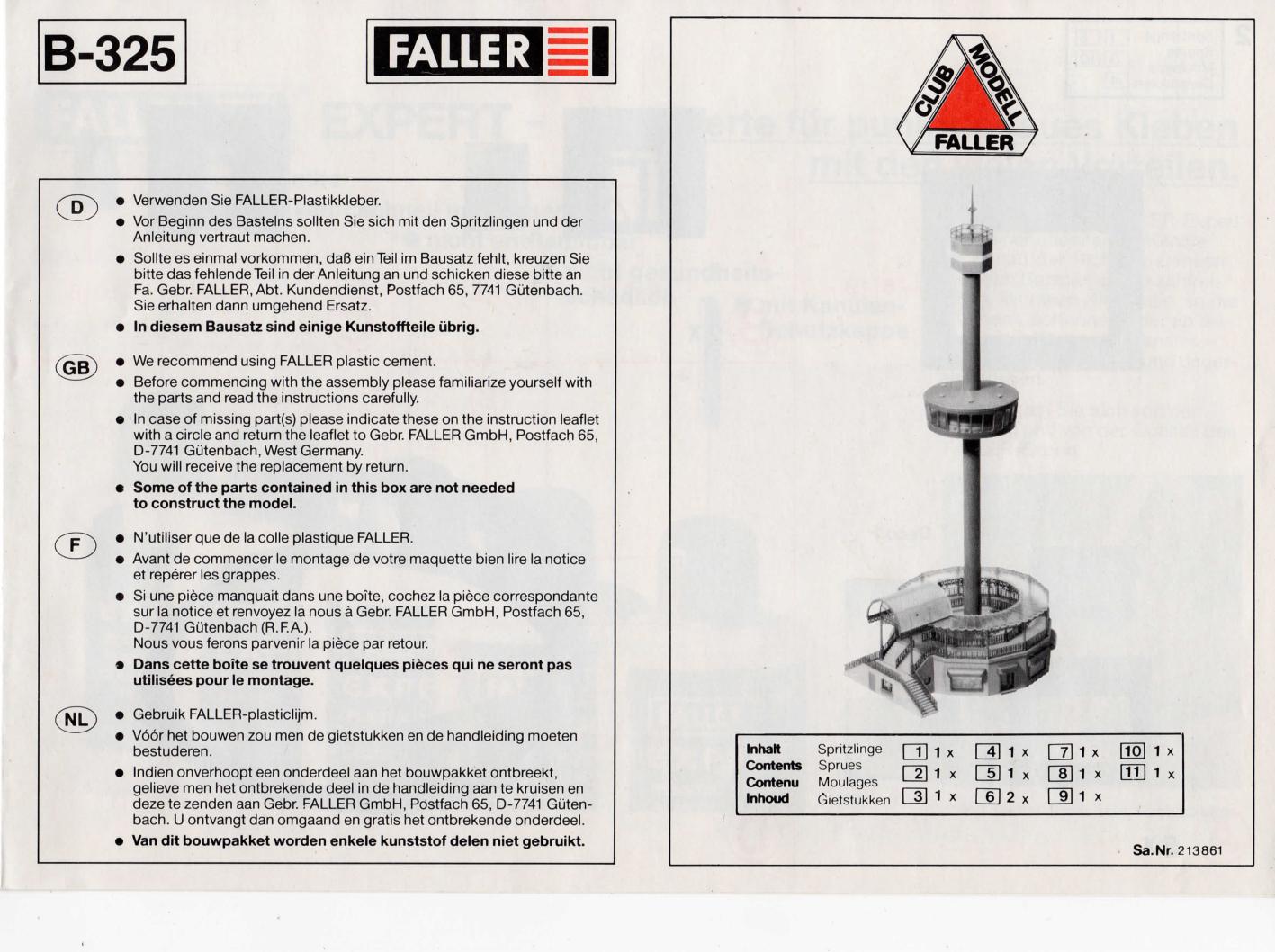 Mini-Manèges: Notice Tour Panoramique Faller B-325