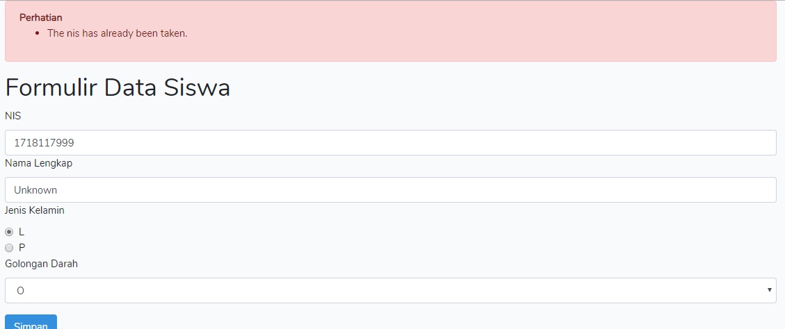 Create Data with DB Facecade, Validation, Old Input (Laravel)