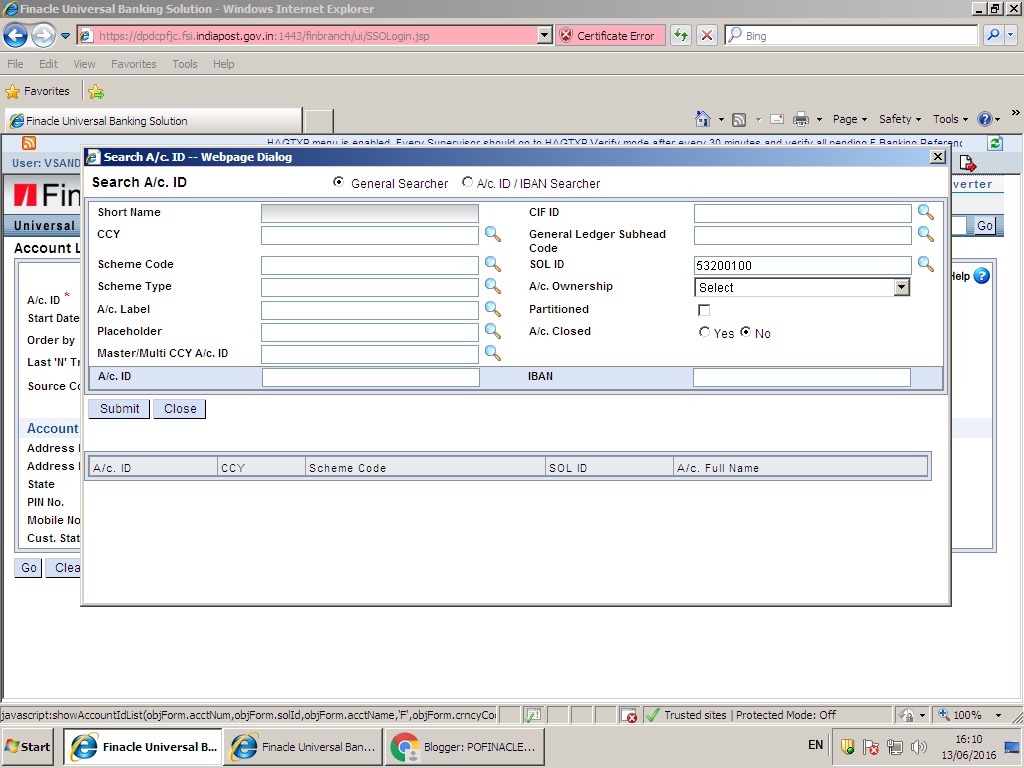 Procedure to Inquire teller cash balance of Sub office tellers in HO in ...