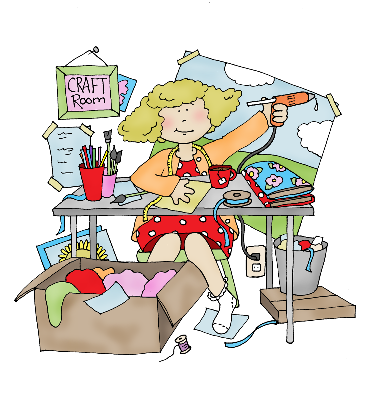 Free Dearie Dolls Digi Stamps: Messy Craft Room.... yes, a more ...
