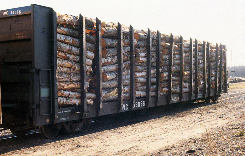 transpress nz: Wisconsin Central rail log car