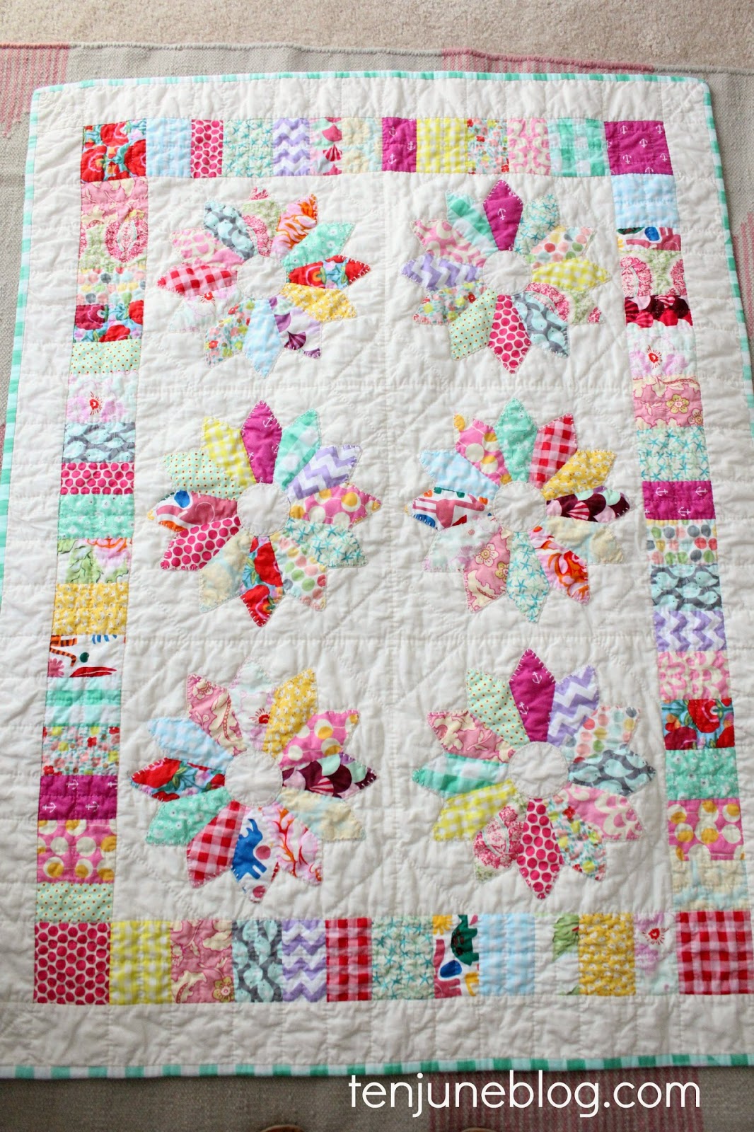 Ten June: Little Lady June's Custom Vintage Inspired Nursery Quilt