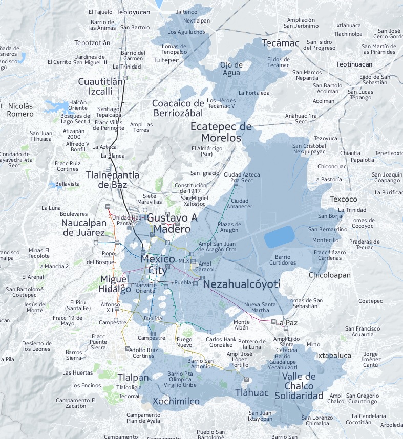 Lake Texcoco Map Of Surrounding Places
