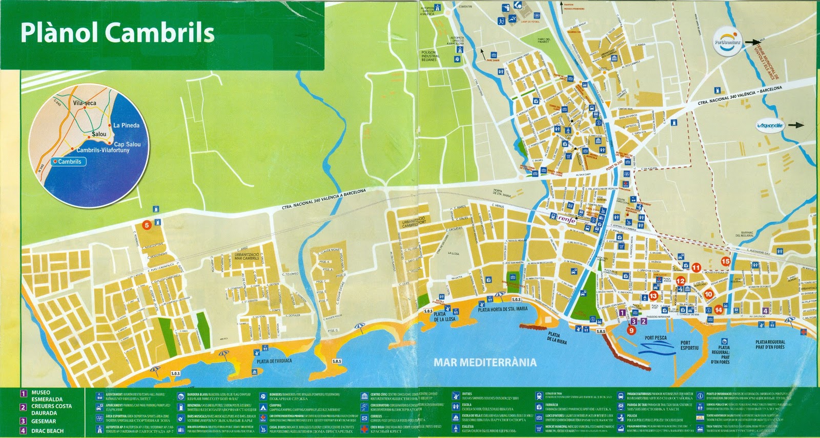 Samolotem i autobusem przez Europę: Mapy: Salou, Cambrils, Vilafortuny ...