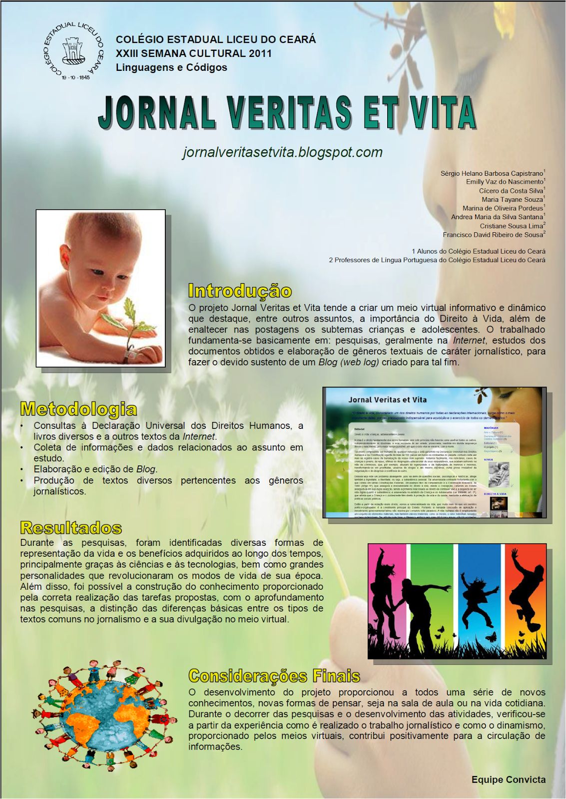 Professora Cristiane Lima: Modelo de Banner: Projeto Científico