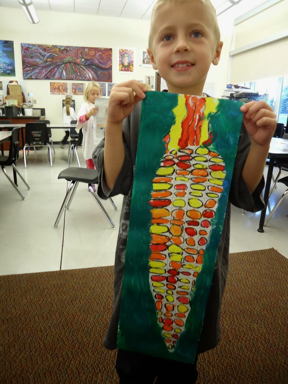 Mini Matisse: Warm and Cool Corn, Finished Art