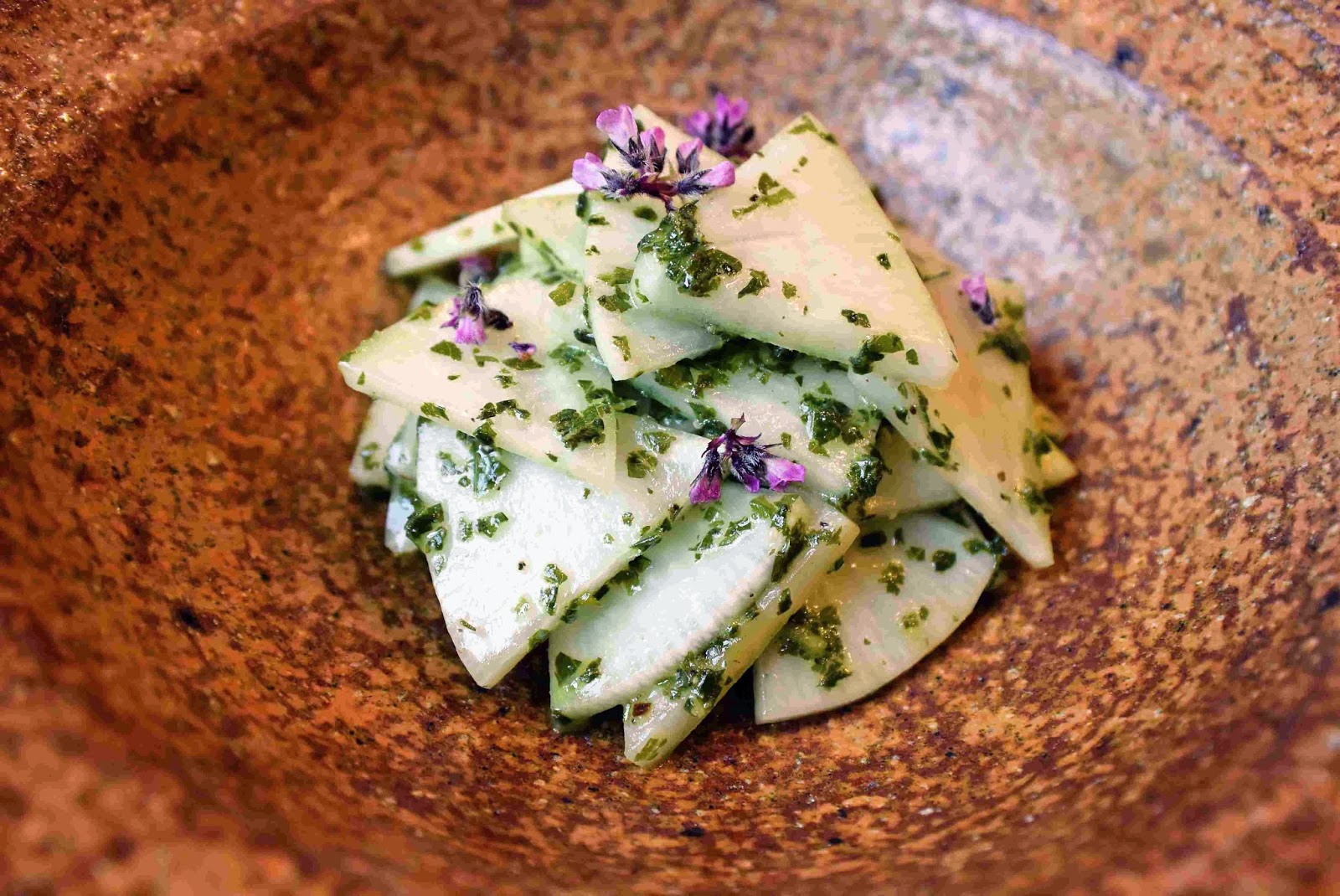 Recipes for Tom: Daikon no shiso soosu-ae / daikon radish salad with ...