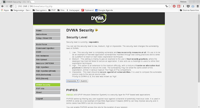 Setup Do Dvwa Damn Vulnerable Web Application No Debian 8 Com Lamp Simples Nanoshots Cloud