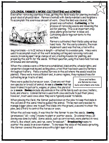 The Best of Teacher Entrepreneurs: Colonial History - Reading Comprehension