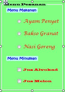 Membuat menu makanan mengunakan Visual Basic (VB) ~ Sharing Ilmu yuk