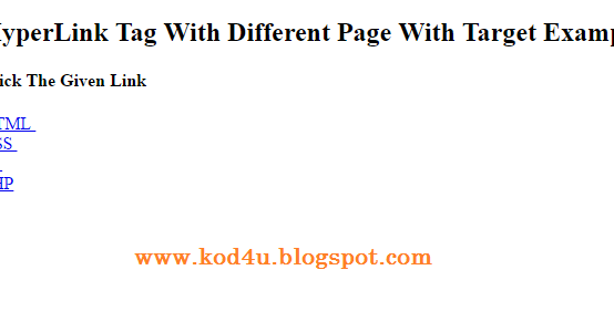 Html Hyperlink Tag With Different Page Target Example