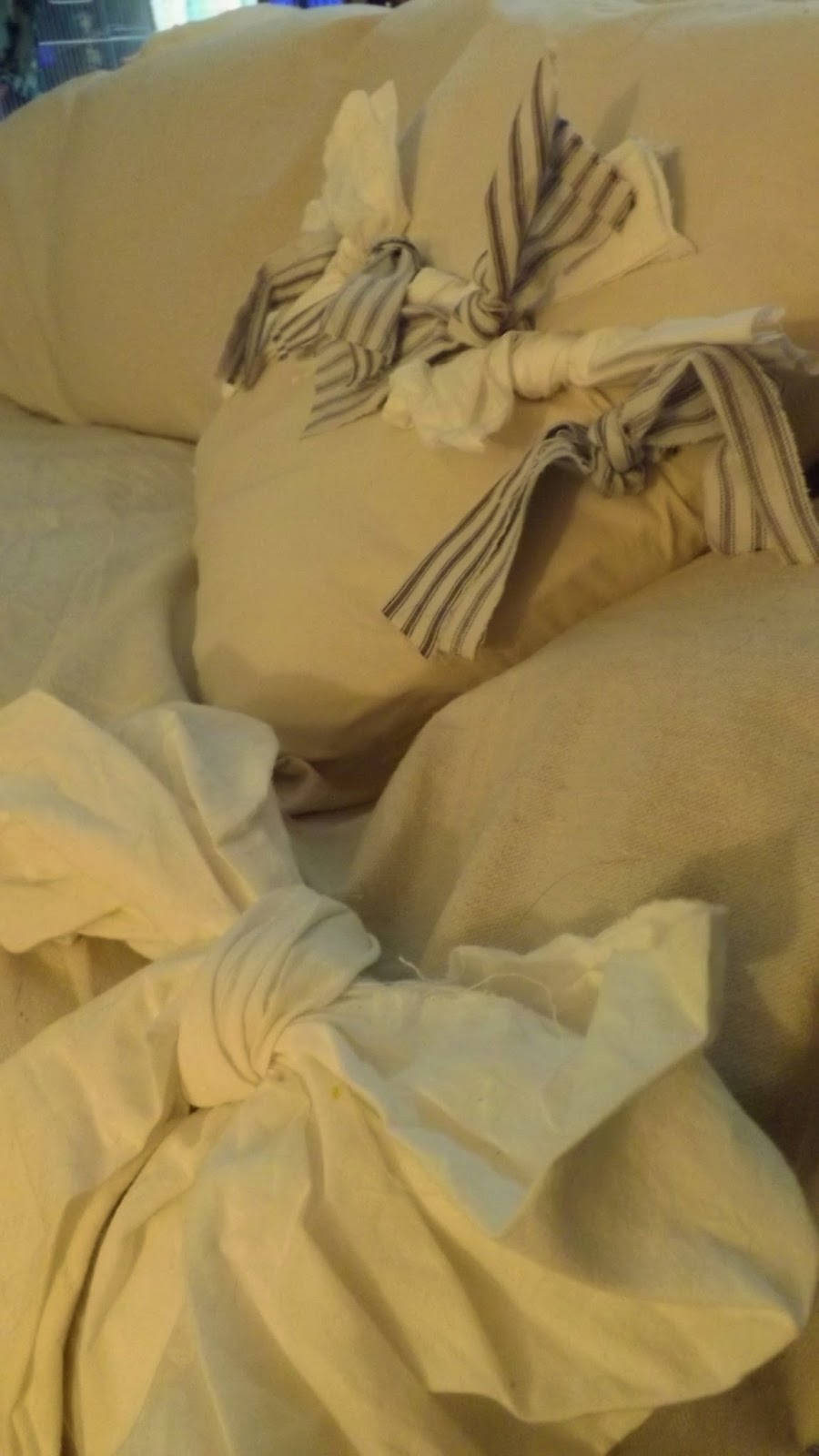 SWEET TEA N' SALTY AIR: Thrifted Pottery Barn dust ruffles and 3 6x9 ...