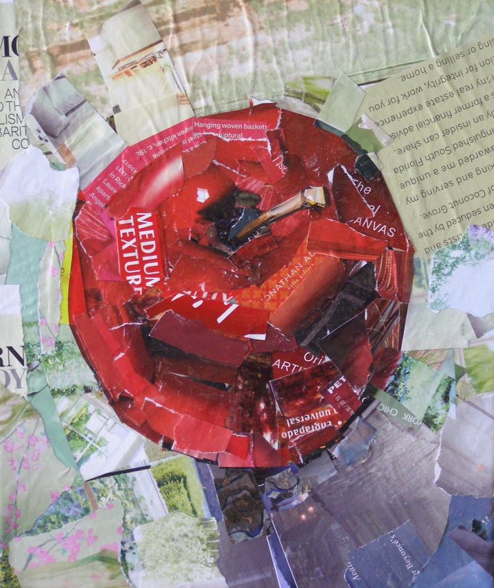 Carmen Beecher: Big Apple, 10x10 Collage on Canvas