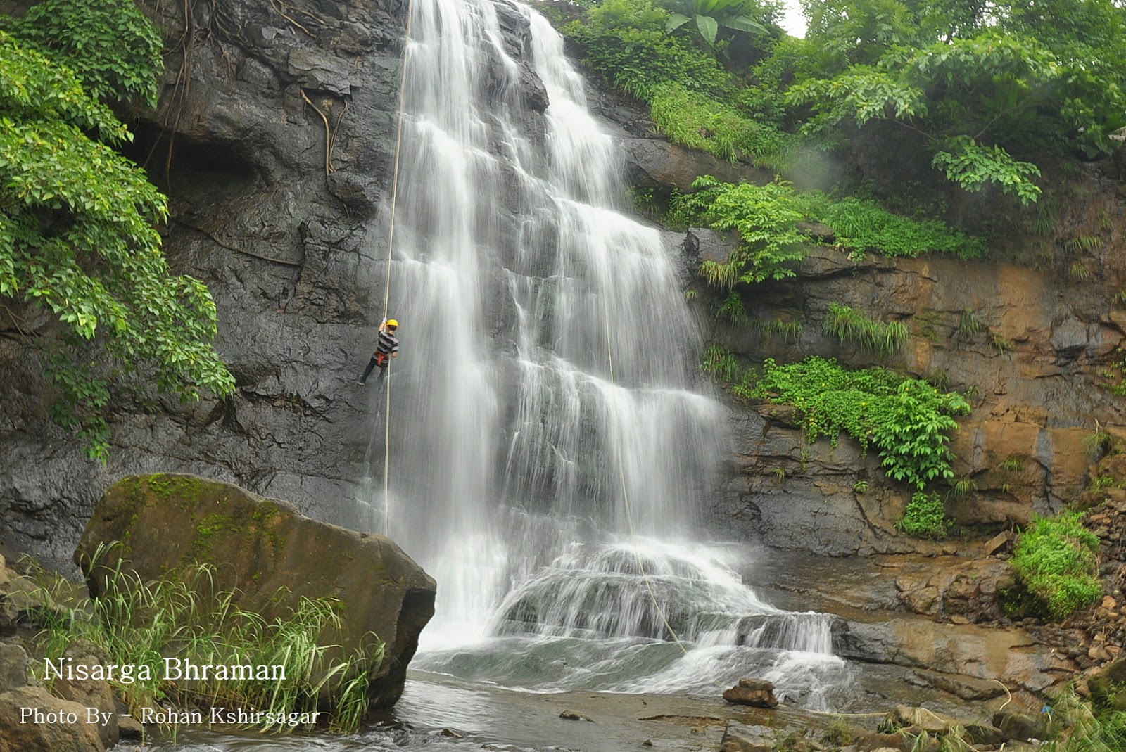Nisarga Bhraman: Waterfall Rappelling at Bekare Waterfall 2016