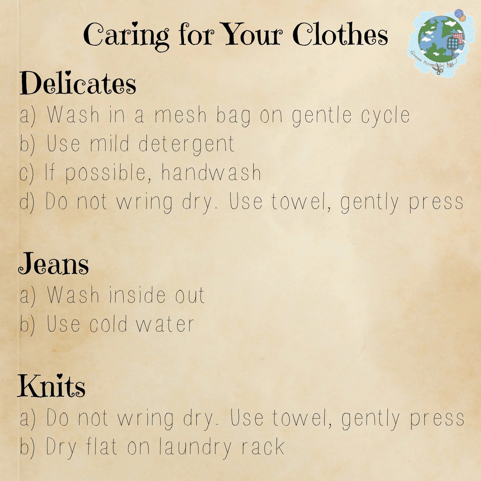 Tips on Caring for Your Clothes - Green Issues by Agy