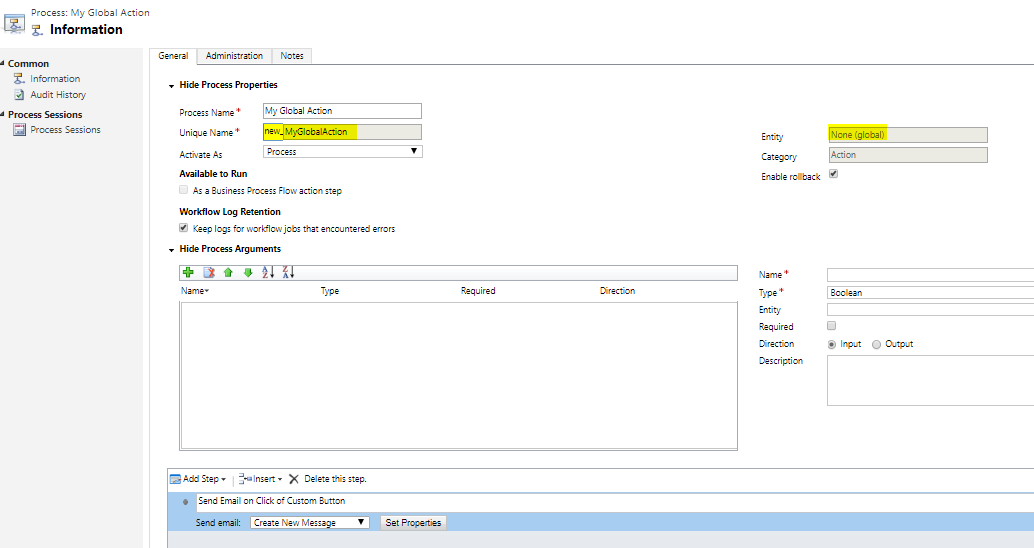 Arpit's Dynamics 365 Blog: Call Global Custom Action using JavaScript in Dynamics 365