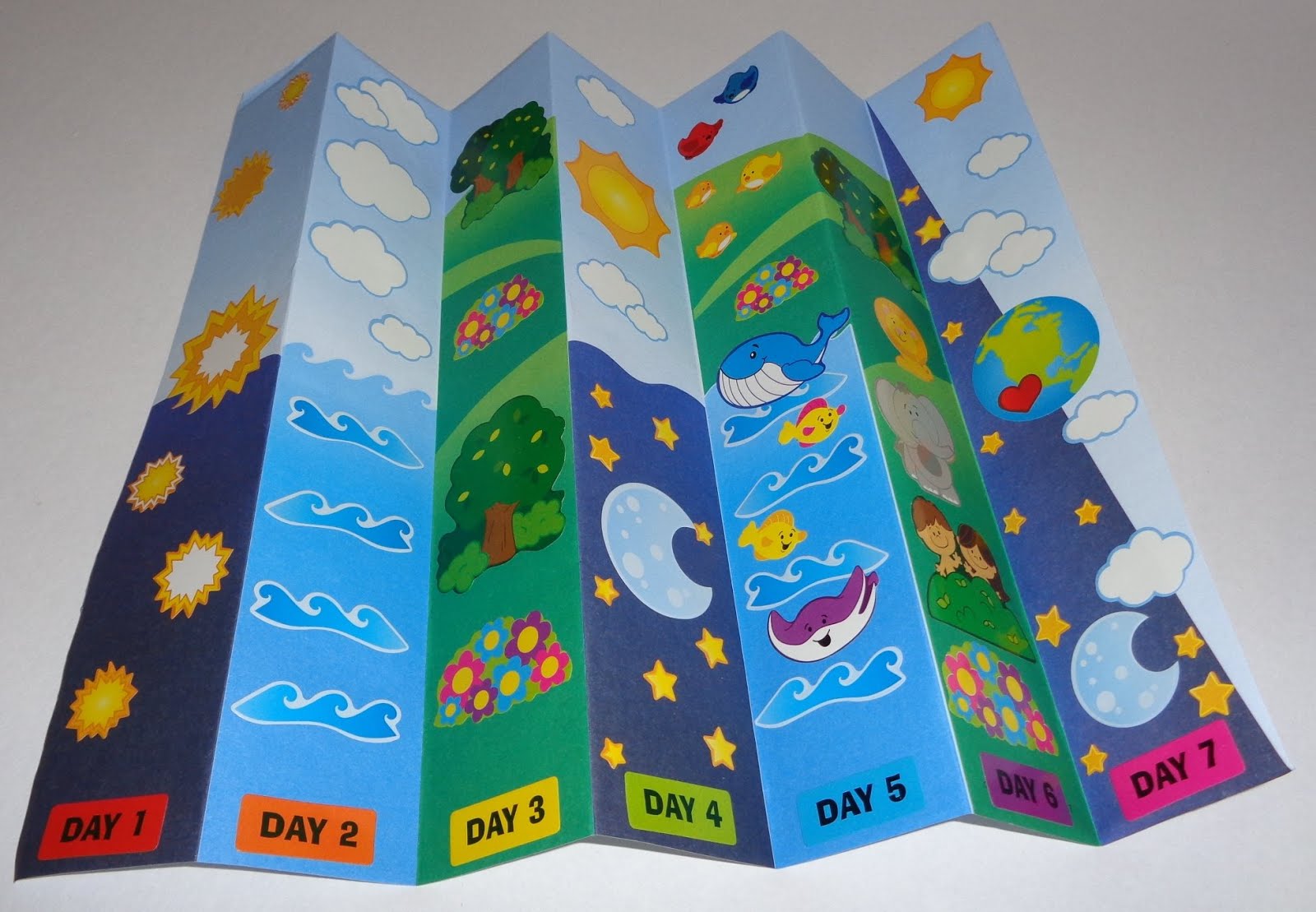 Petersham Bible Book & Tract Depot: 7 Days of Creation Fold Up Sticker ...