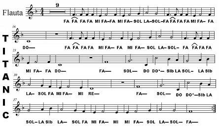 Todo sobre flauta y piano y guitarra: Notas del titanic.
