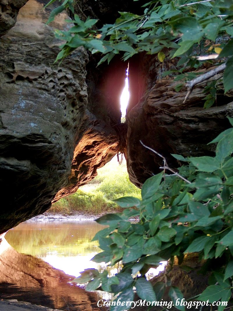 Cranberry Morning: Pier Natural Bridge Park - Rockbridge, Wisconsin