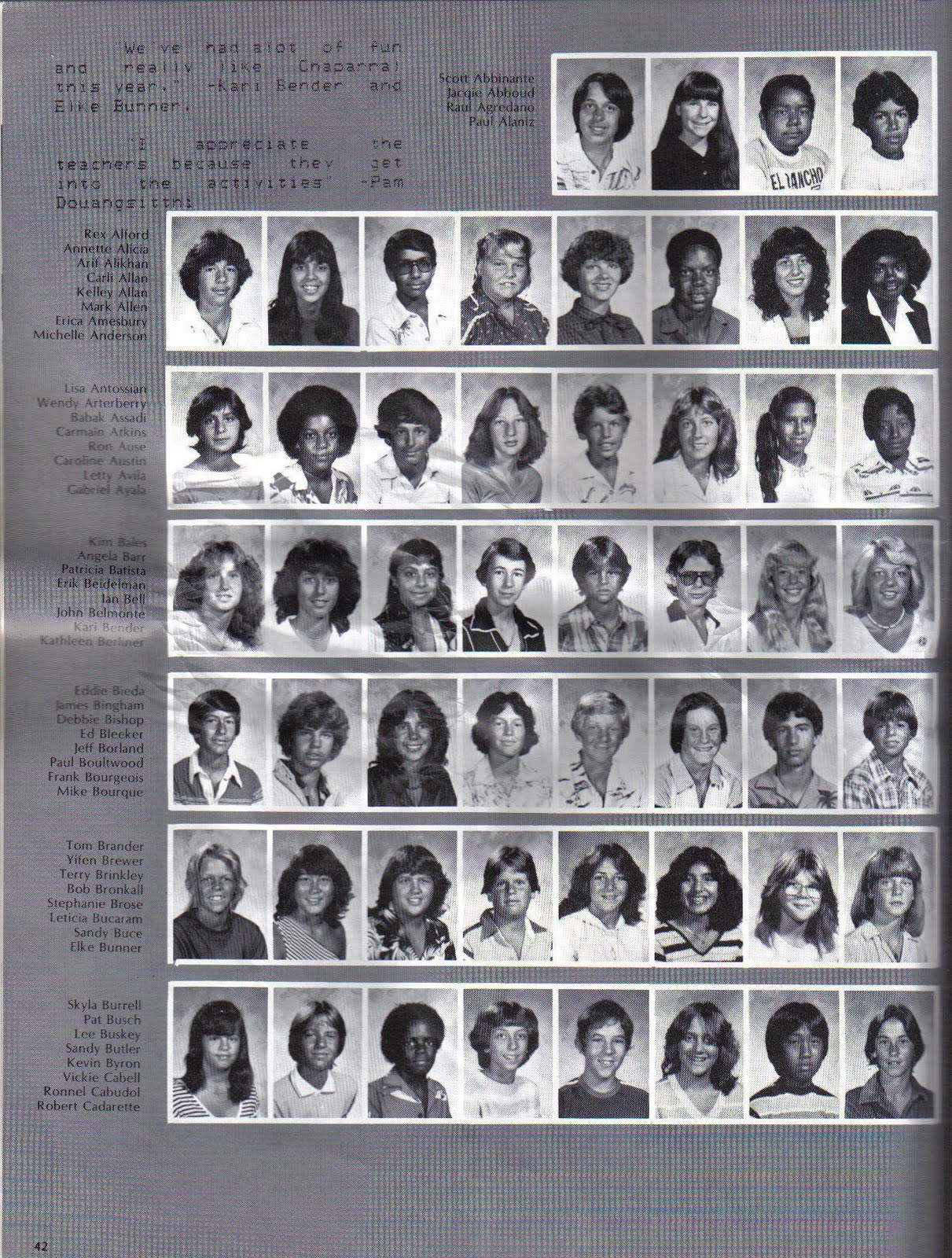 Diamond Bar High School Class of 1986: Chaparral 8th Grade 1981-82