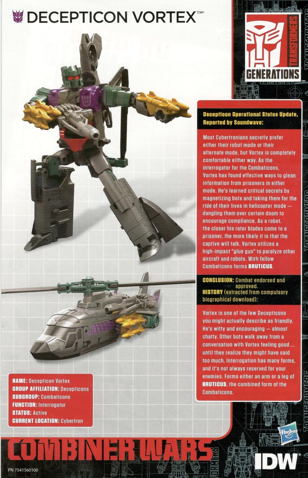 Transformers Bio Card Database: IDW Combiner Wars Bios