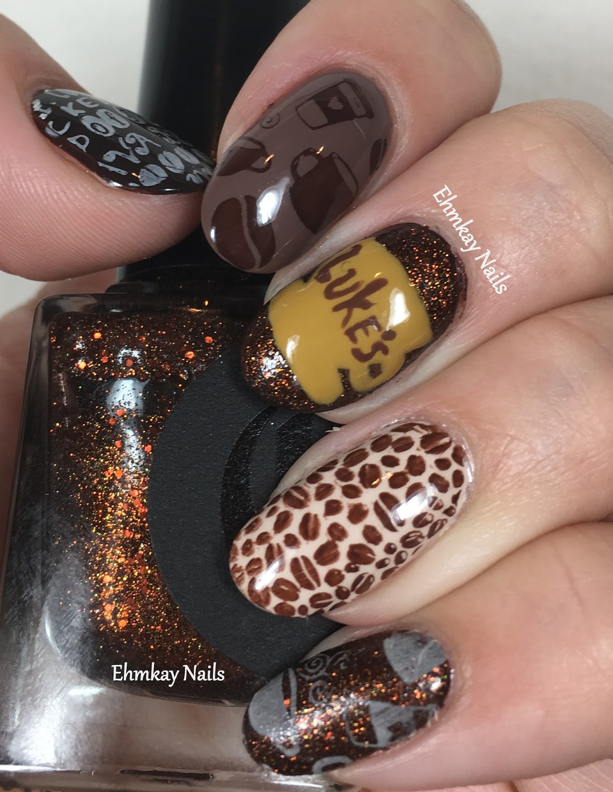 ehmkay nails: Gilmore Girls Nail Art for the Ultimate Coffee Lover