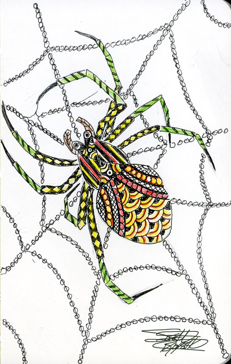 sbwatercolors and sketching: Spider Zentangle