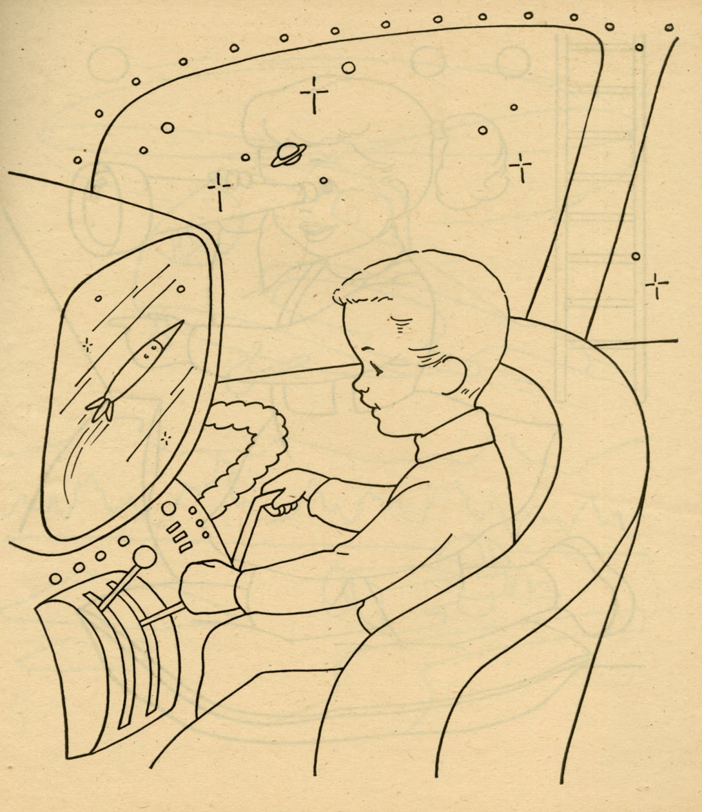 Dreams of Space - Books and Ephemera: TV Space Riders Coloring Book (1952)