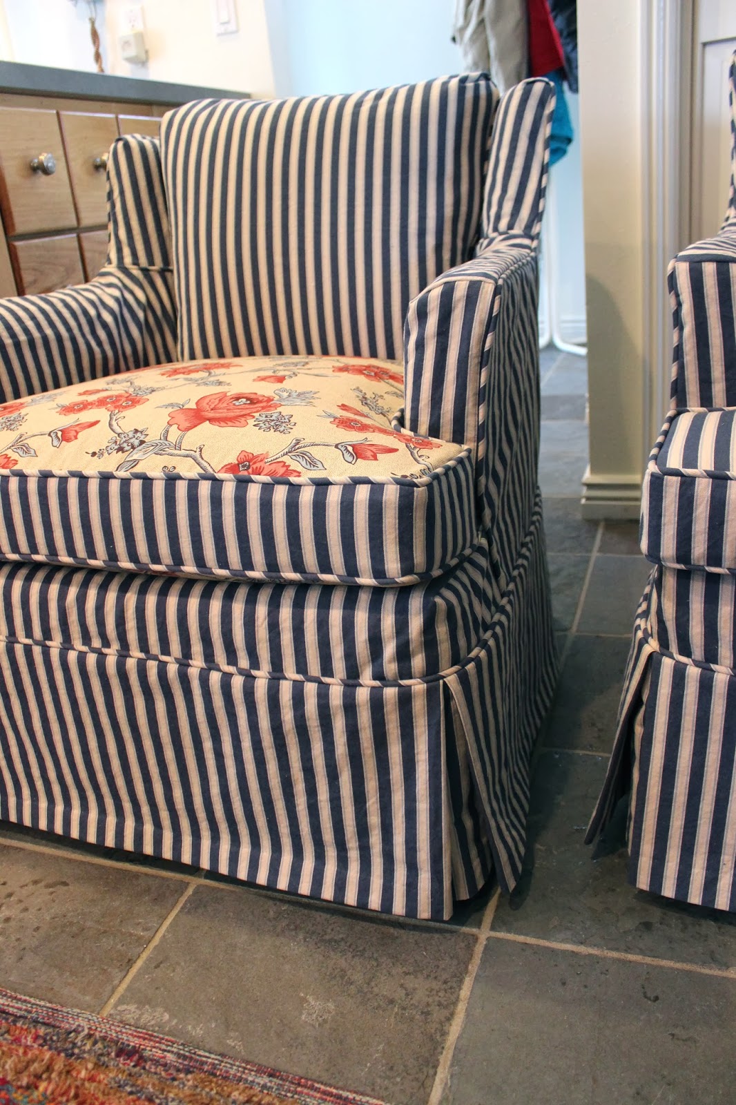 Custom Slipcovers by Shelley: Pair of Striped Chairs