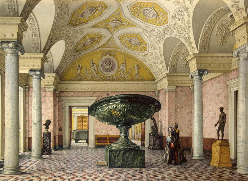 Interiors of the New Hermitage. The Room Showing the Kolyvan Vase ...